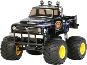 tamiya tam58547 the midnight pumpkin, black edition 1/12 monster truck kit, brown