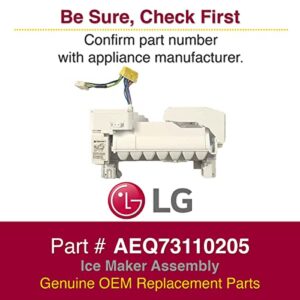 LG AEQ73110205 Genuine OEM Ice Maker Assembly for LG Refrigerators, White