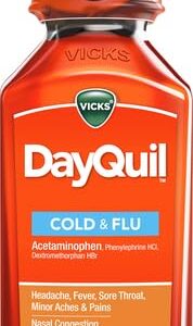 Vicks DayQuil Cough, Cold, & Flu MultiSymptom Relief, Almond, 12 Fl Oz