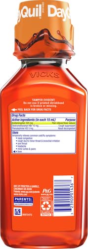 Vicks DayQuil Cough, Cold, & Flu MultiSymptom Relief, Almond, 12 Fl Oz