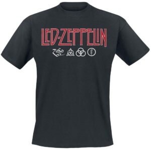 officially licensed men's led zeppelin logo and symbols t-shirt | sizes s-xxl