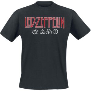 Officially Licensed Men's Led Zeppelin Logo and Symbols T-Shirt | Sizes S-XXL