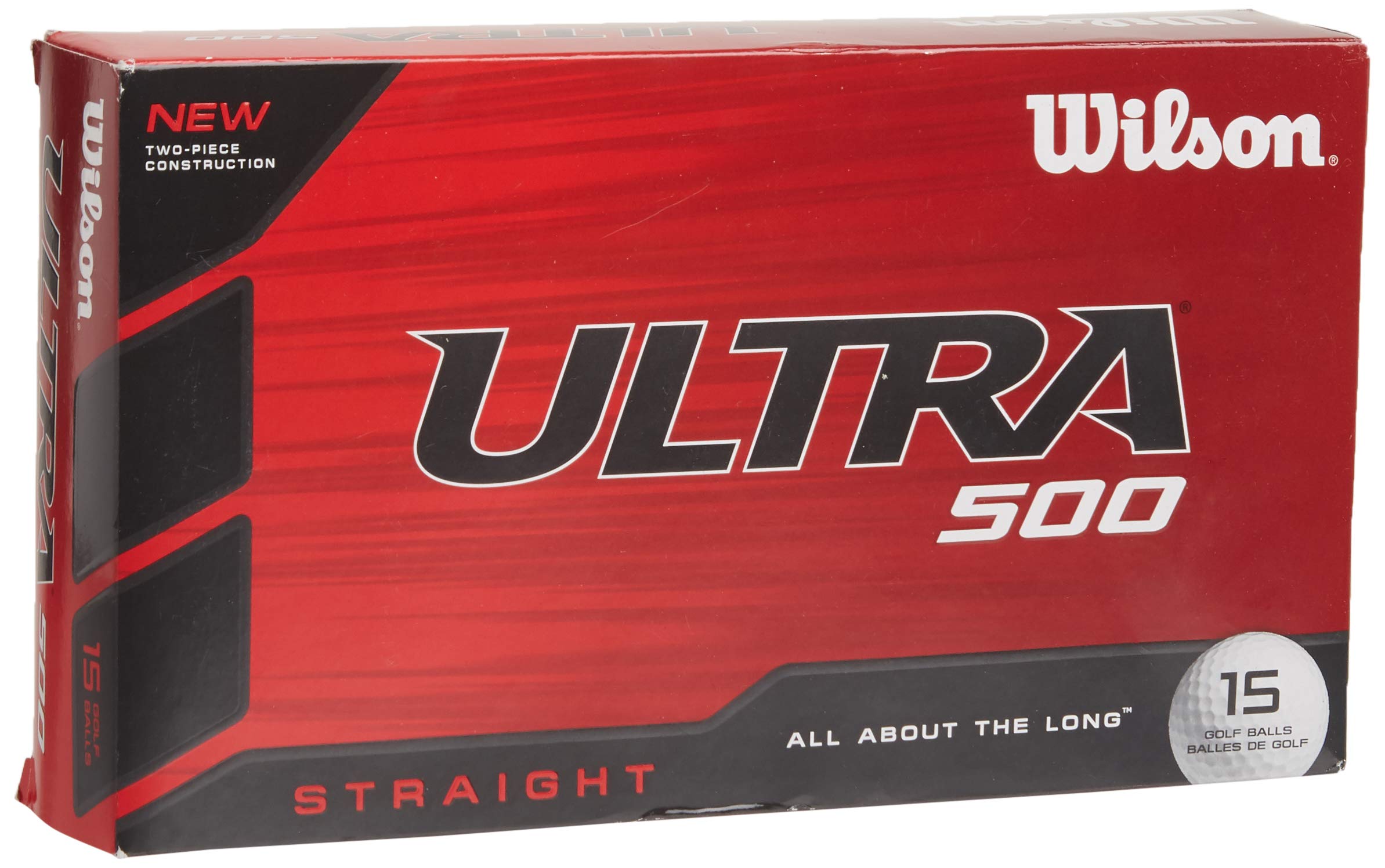 Wilson Ultra 500 Straight Golf Ball (15-Pack), White