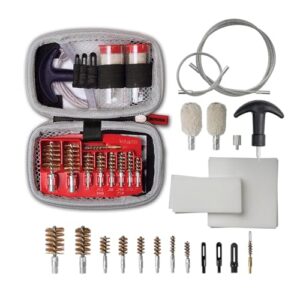 real avid gun boss universal cable 17-piece multi caliber gun cleaning kit for 12 & 20 gauge shotguns, .17 - .45 cal hunting rifles & handguns complete gun cleaning system w/ compact zippered case