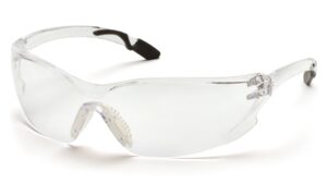 pyramex achieva safety glasses, gray temples/clear lens