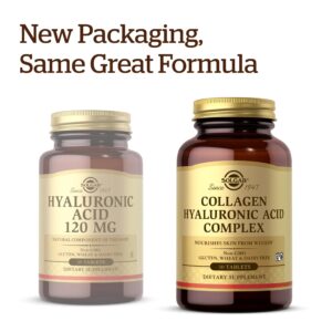 SOLGAR Collagen Hyaluronic Acid Complex - 30 Tablets, Pack of 2 - Non-GMO, Gluten Free, Dairy Free - 60 Total Servings