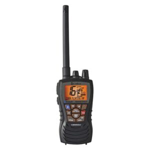 cobra mr hh500 flt bt handheld floating vhf radio – 6 watt, bluetooth, submersible, noise cancelling mic, backlit lcd display, floating and waterproof design (ip67 rating), memory scan, black