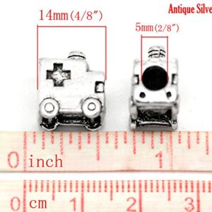 Ambulance Charm Bead Spacer For Snake Chain Charm Bracelet