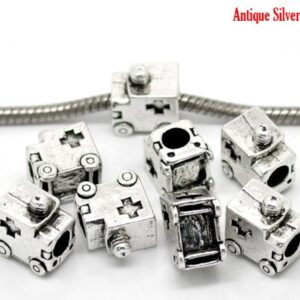 Ambulance Charm Bead Spacer For Snake Chain Charm Bracelet