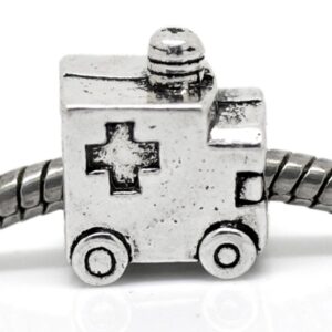 ambulance charm bead spacer for snake chain charm bracelet