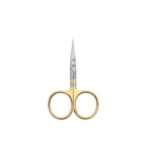 dr. slick arrow scissor, 3-1/2", gold loops, microtip, straight