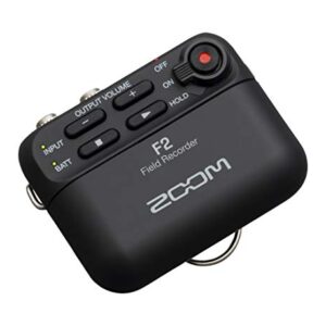 Zoom F2 Lavalier Body-Pack Compact Recorder, 32-Bit Float Recording, No Clipping, Audio for Video, Records to SD, and Battery Powered with Included Lavalier Microphone