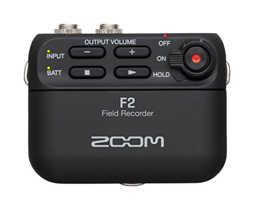 Zoom F2 Lavalier Body-Pack Compact Recorder, 32-Bit Float Recording, No Clipping, Audio for Video, Records to SD, and Battery Powered with Included Lavalier Microphone