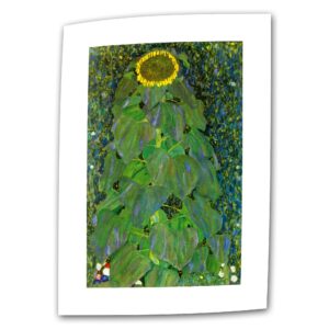 art wall the sunflower 12 by 18-inch flat/rolled canvas by gustav klimt with 2-inch accent border