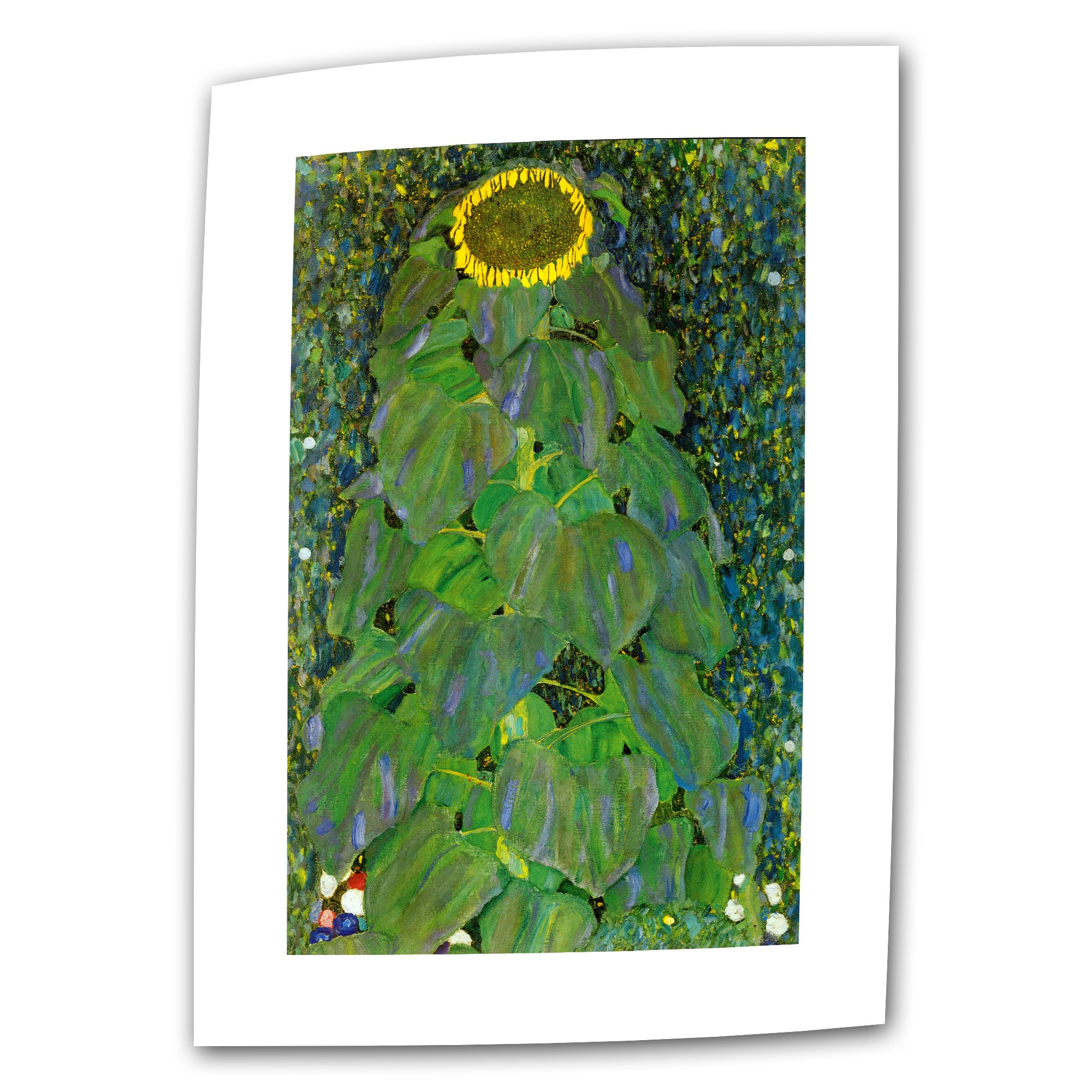 Art Wall The Sunflower 12 by 18-Inch Flat/Rolled Canvas by Gustav Klimt with 2-Inch Accent Border