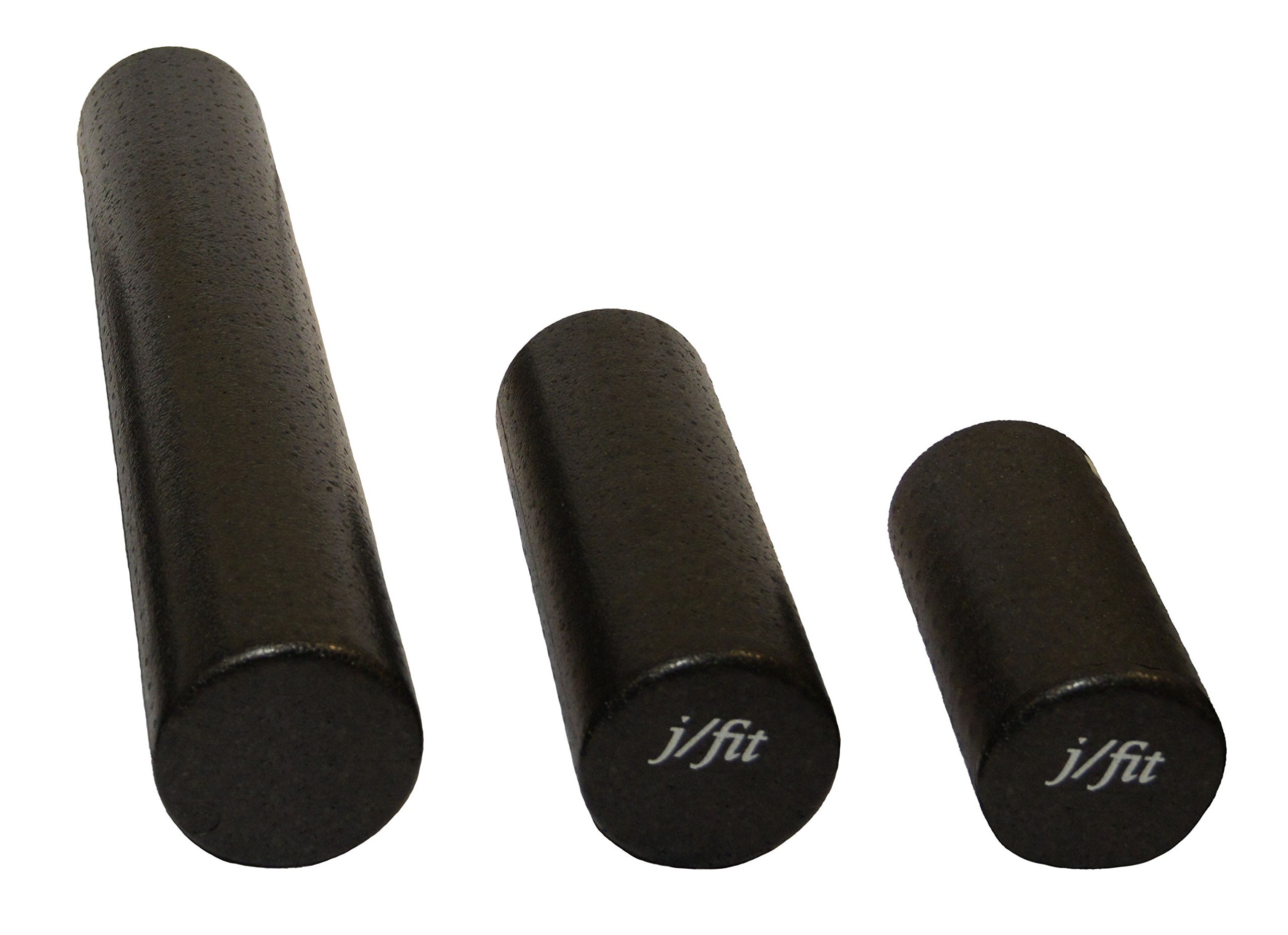 J/Fit Extra Firm Foam Roller- High Density Supreme Roller For Muscle Therapy & Deep Tissue Massage- Myofascial Stress Release - Black, 36-Inch