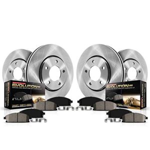 power stop koe4466 autospecialty front and rear replacement brake kit-oe brake rotors & ceramic brake pads for 2008-2017 buick enclave | 2009-2017 chevy travers | 2007-2016 gmc acadia