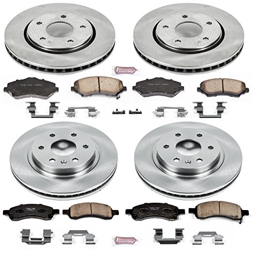 Power Stop KOE4466 Autospecialty Front and Rear Replacement Brake Kit-OE Brake Rotors & Ceramic Brake Pads For 2008-2017 Buick Enclave | 2009-2017 Chevy Travers | 2007-2016 GMC Acadia