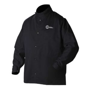 Welding Jacket, Navy, Cotton/Nylon, 2XL