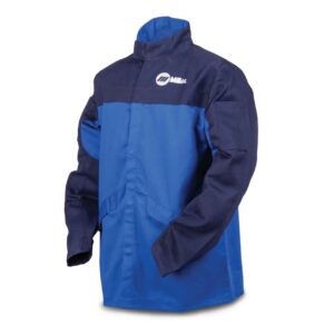 welding jacket, royal/nvy, ctn indura, l