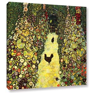 art wall garden path with chickens gallery wrapped canvas by gustav klimt, 24 by 24-inch