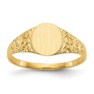 icecarats 14k yellow gold custom engraved signet ring handmade personalized monogram initial letter band size 6