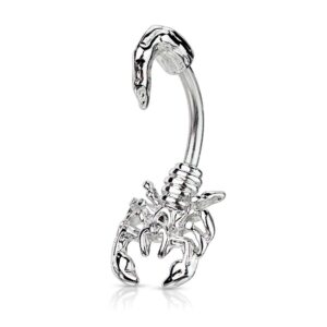 scorpion belly navel ring 14g