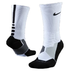 nike mens hyperelite basketball crew white/black/black sm (4-6 big kid, women's shoe 4-6)