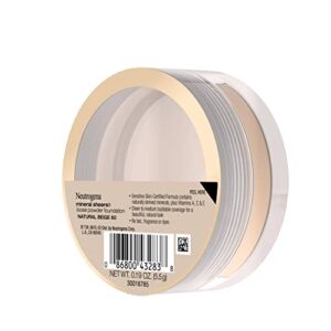 Neutrogena Mineral Sheers Lightweight Loose Powder Makeup Foundation with Vitamins A, C, & E, Sheer to Medium Buildable Coverage, Skin Tone Enhancer, Face Redness Reducer, Natural Beige 60,.19 oz