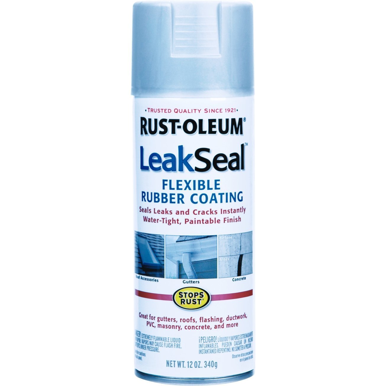 Rust-Oleum 267972 LeakSeal Flexible Rubber Coating Spray, 12 oz, Aluminum