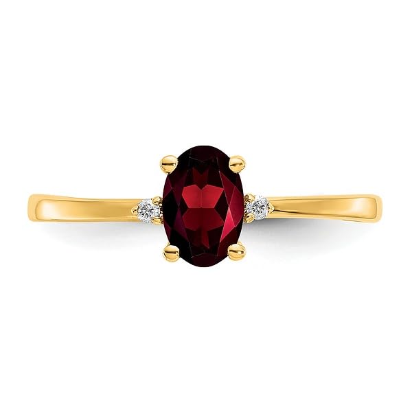 IceCarats 14K Yellow Gold Diamond Red Garnet Ring April January Birthstone Jewelry Size 6