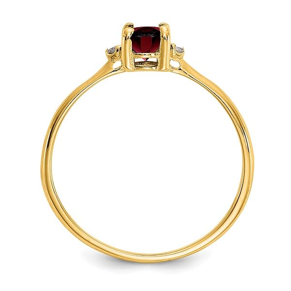 IceCarats 14K Yellow Gold Diamond Red Garnet Ring April January Birthstone Jewelry Size 6