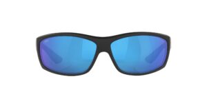 costa del mar man sunglasses matte black frame, blue mirror lenses, 65mm