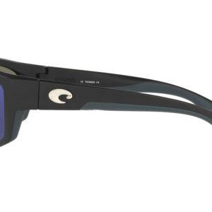 Costa Del Mar Man Sunglasses Matte Black Frame, Blue Mirror Lenses, 65MM