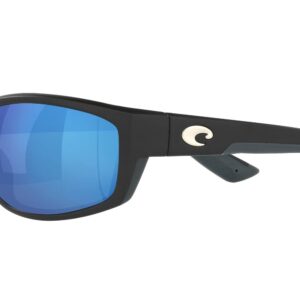 Costa Del Mar Man Sunglasses Matte Black Frame, Blue Mirror Lenses, 65MM