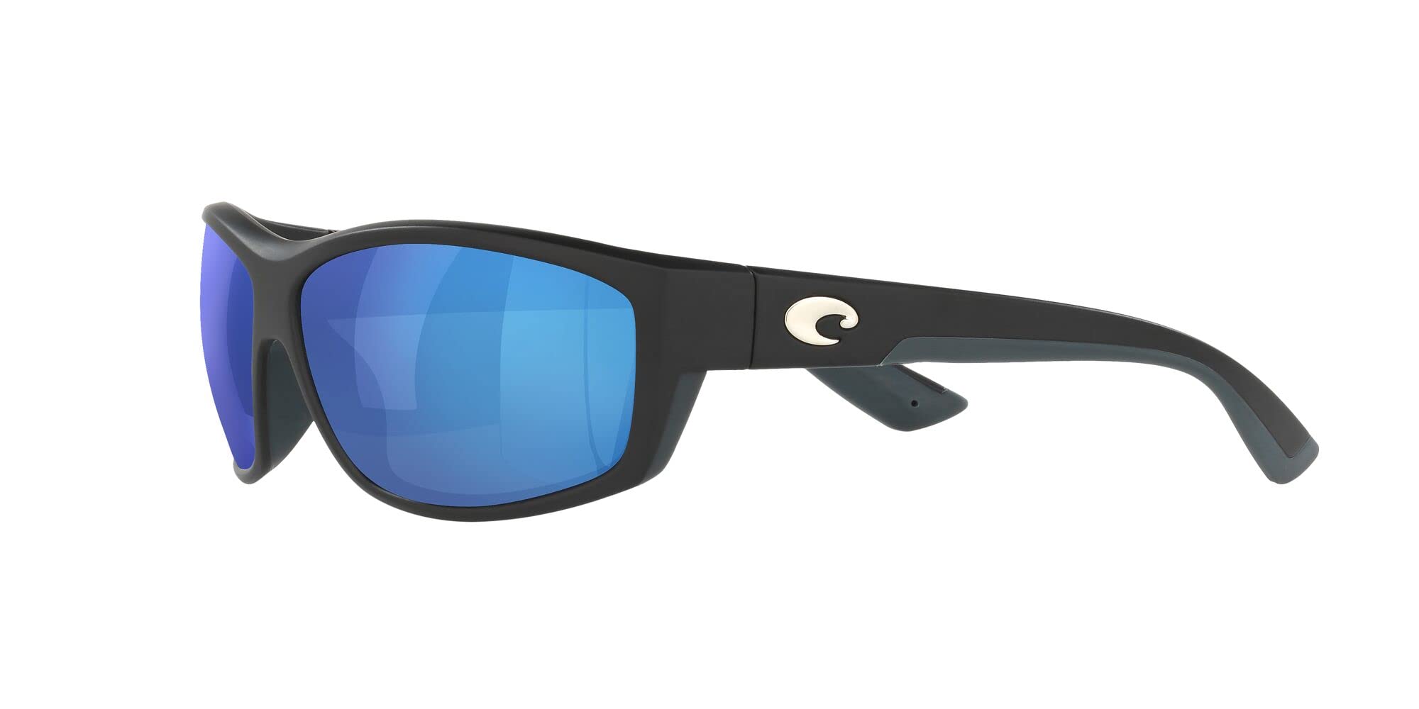 Costa Del Mar Man Sunglasses Matte Black Frame, Blue Mirror Lenses, 65MM