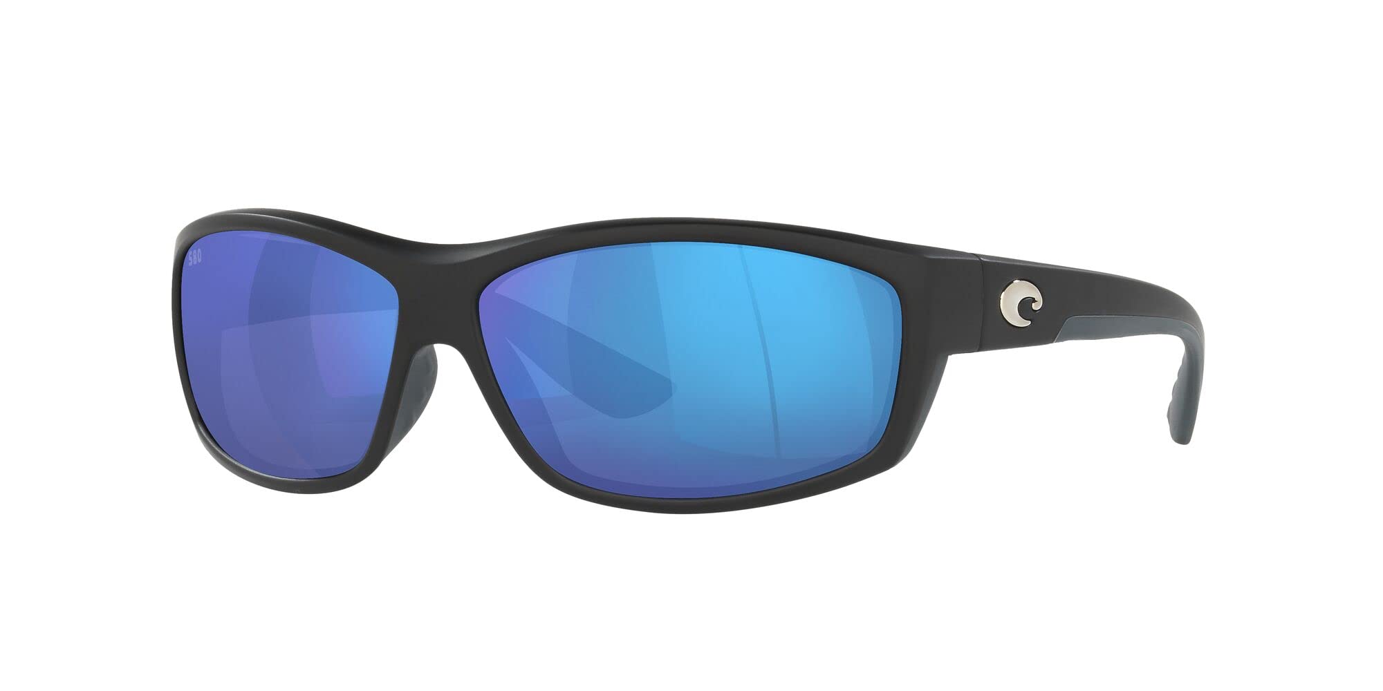 Costa Del Mar Man Sunglasses Matte Black Frame, Blue Mirror Lenses, 65MM