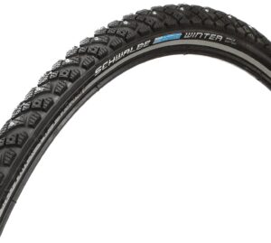 schwalbe marathon winter 700x40c wire clincher studded race guard 67tpi 30-70psi tire, black, 29" x 2/3