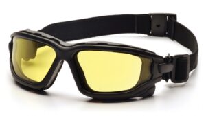 pyramex sb7030sdt i-force safety glasses black frame w/amber a/fog lens (3 pair)