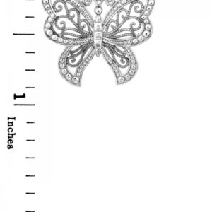 Claddagh Gold Fine 925 Sterling Silver Filigree Butterfly Charm Pendant