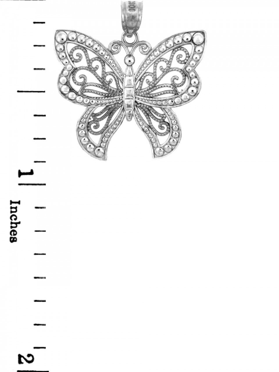 Claddagh Gold Fine 925 Sterling Silver Filigree Butterfly Charm Pendant