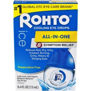 rohto eye drops cooling r size eye drops cooling relief, clear, 0.4 fl.oz