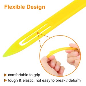 uxcell 5 Pcs Fishing Netting Needle Shuttles Kit Net Repair Needle Fishing Line Equipment Tool Plastic Cast Net Mending Sewing Needle Size:5# Yellow