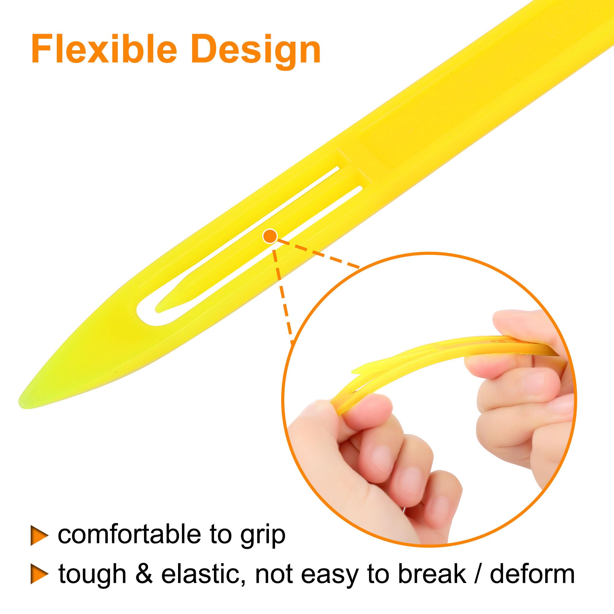 uxcell 5 Pcs Fishing Netting Needle Shuttles Kit Net Repair Needle Fishing Line Equipment Tool Plastic Cast Net Mending Sewing Needle Size:5# Yellow