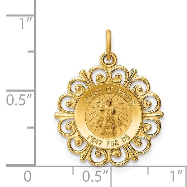 IceCarats 14K Yellow Gold Infant of Prague Medal Necklace Charm Pendant Only