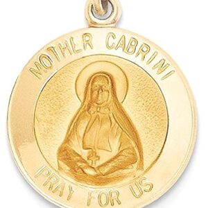 IceCarats 14K Yellow Gold Mother Cabrini Medal Necklace Charm Pendant Only