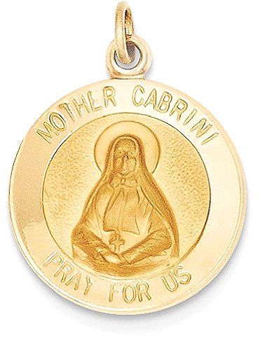 IceCarats 14K Yellow Gold Mother Cabrini Medal Necklace Charm Pendant Only