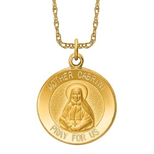 IceCarats 14K Yellow Gold Mother Cabrini Medal Necklace Charm Pendant Only