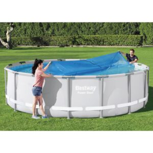 bestway 16' flowclear solar pool cover, large, blue