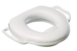 dreambaby potty toilet seat, softly padded with grip handles - white - model l674